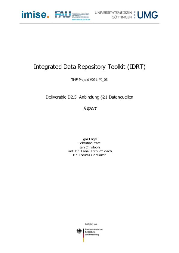 (PDF) Integrated Data Repository Toolkit (IDRT)