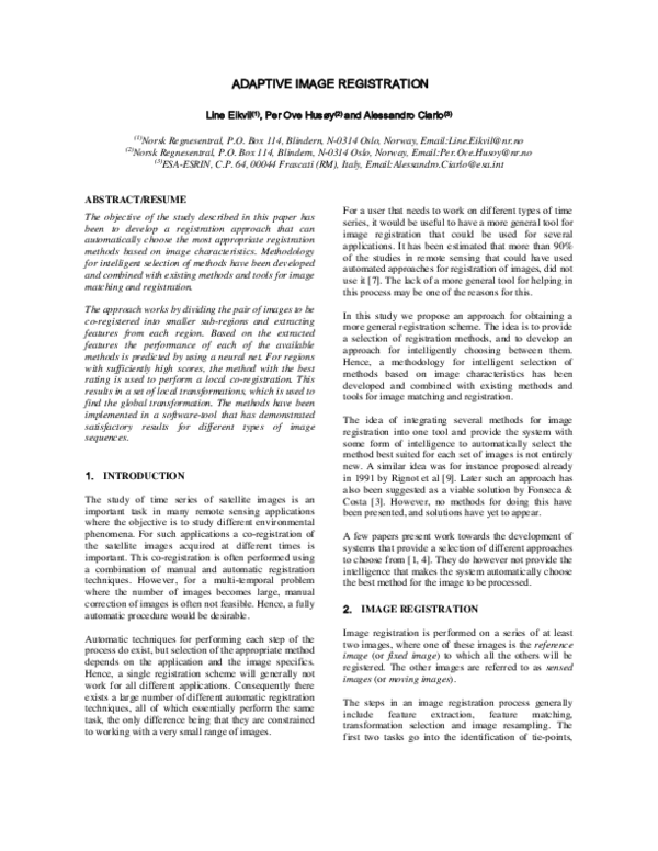 (PDF) Adaptive Image Registration