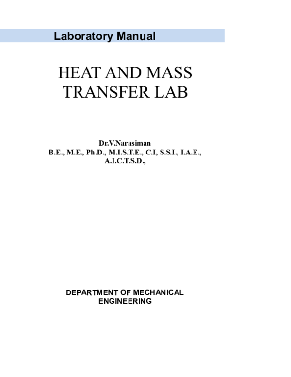 HMT LAB MANUAL