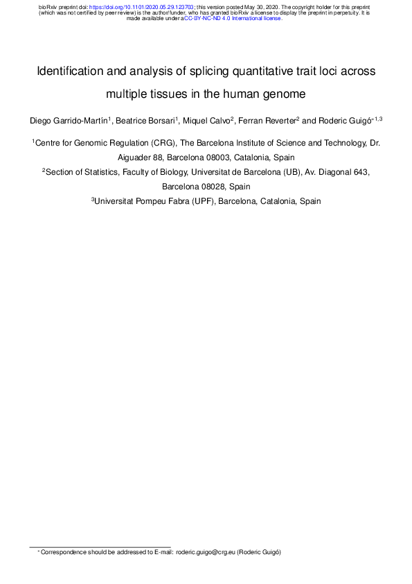 (PDF) Identification and analysis of splicing quantitative trait loci ...