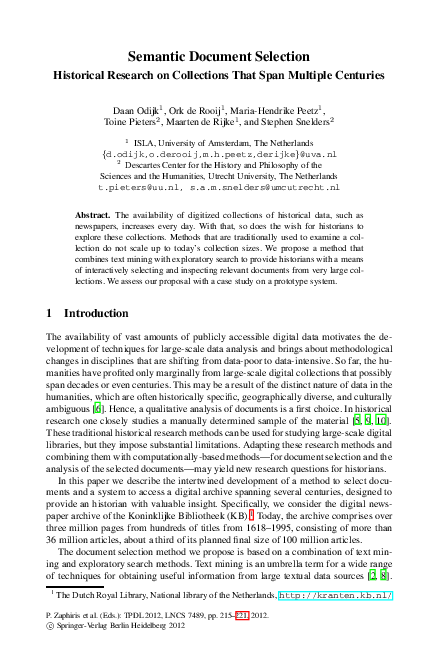 Pdf Semantic Document Selection