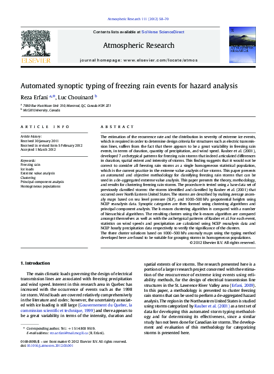 (PDF) Automated synoptic typing of freezing rain events for hazard analysis