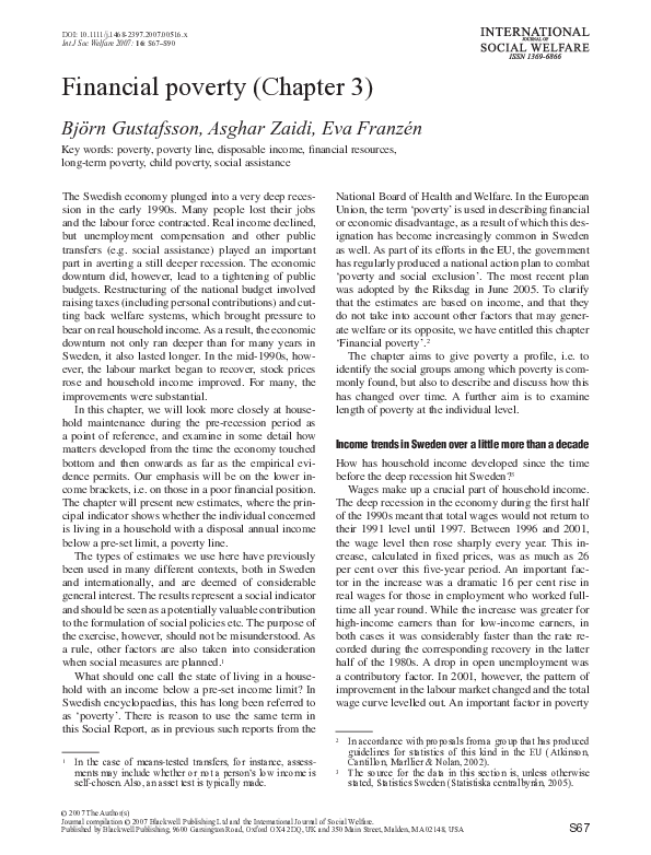 (PDF) Financial poverty (Chapter 3)