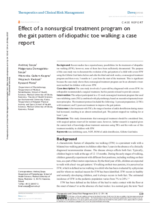 (PDF) Effect of a nonsurgical treatment program on the gait pattern of ...