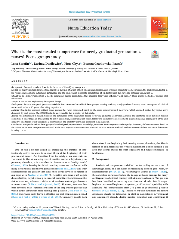 (PDF) What is the most needed competence for newly graduated generation ...