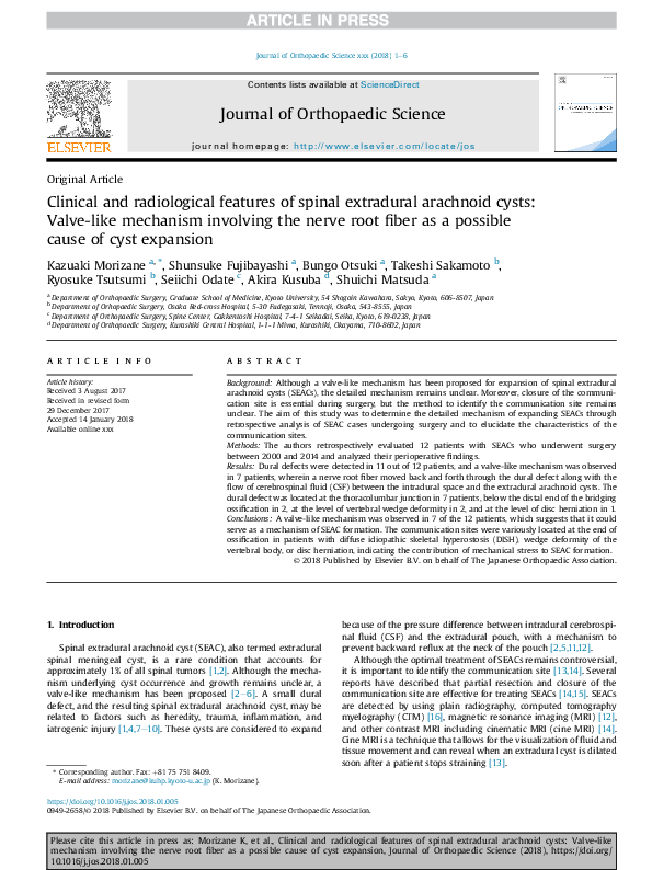 (PDF) Clinical and radiological features of spinal extradural arachnoid ...