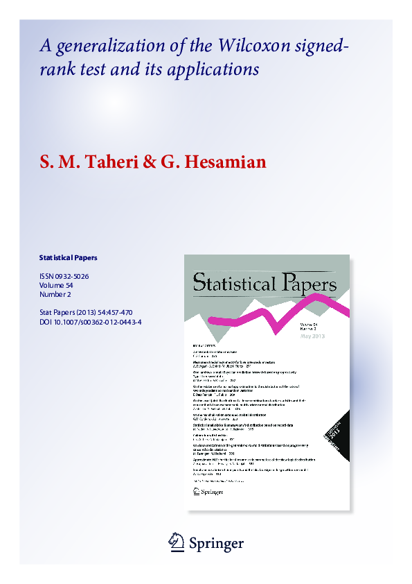 (PDF) A generalization of the Wilcoxon signed-rank test and its ...