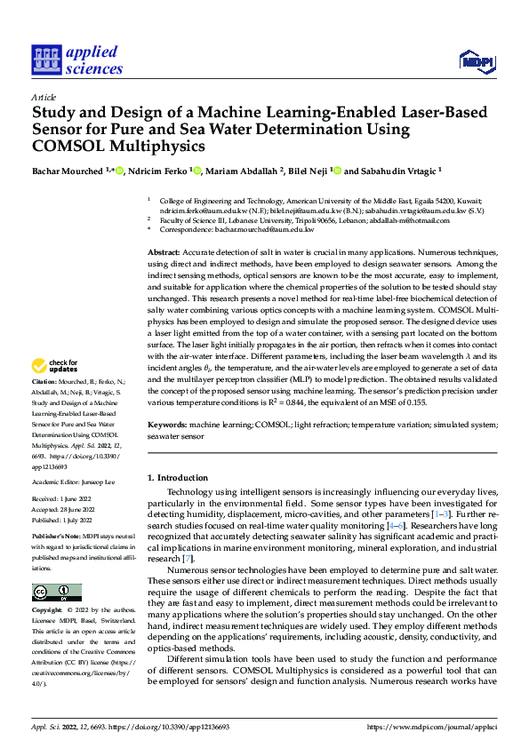 (PDF) Study and Design of a Machine Learning-Enabled Laser-Based Sensor for Pure and Sea Water ...