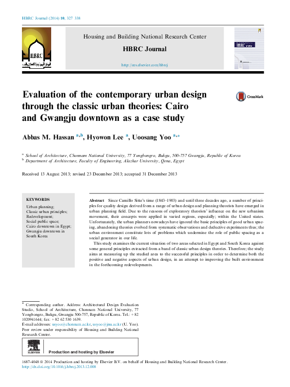 (PDF) Evaluation of the contemporary urban design through the classic ...