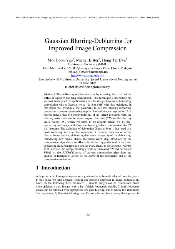 (PDF) Gaussian Blurring-Deblurring for Improved Image Compression