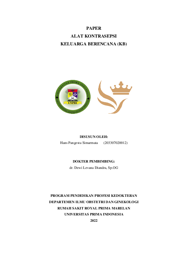 (PDF) PAPER ALAT KONTRASEPSI KELUARGA BERENCANA KB