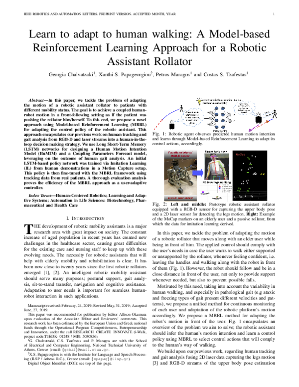(PDF) Learn to Adapt to Human Walking: A Model-Based Reinforcement Learning Approach for a ...