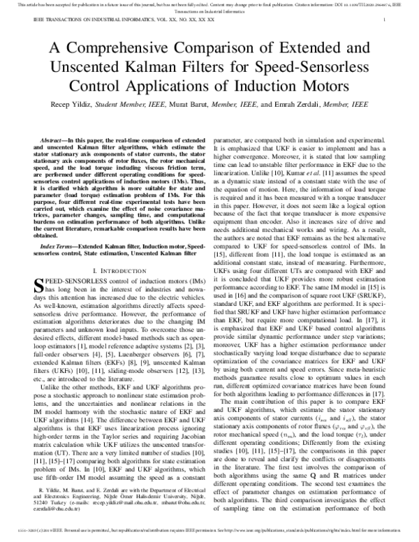 (PDF) A Comprehensive Comparison of Extended and Unscented Kalman ...