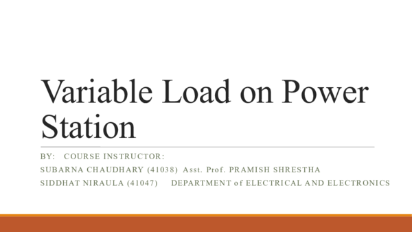 (PPT) Variable Load on Power Station