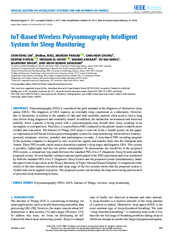 (PDF) IoT-Based Wireless Polysomnography Intelligent System for Sleep ...