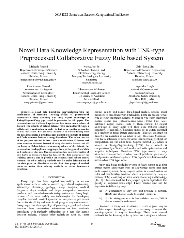 (PDF) Novel Data Knowledge Representation with TSK-Type Preprocessed Collaborative Fuzzy Rule ...