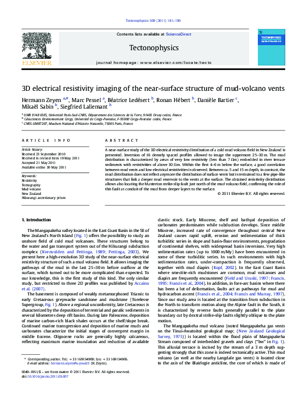 (PDF) 3D electrical resistivity imaging of the near-surface structure ...
