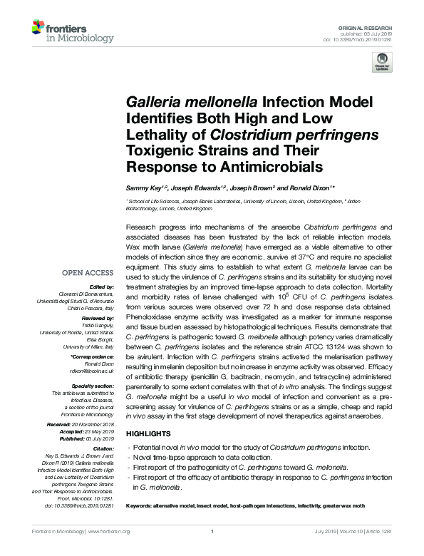 (PDF) Galleria mellonella Infection Model Identifies Both High and Low ...