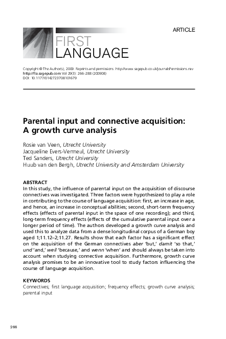 (PDF) Parental input and connective acquisition: A growth curve analysis