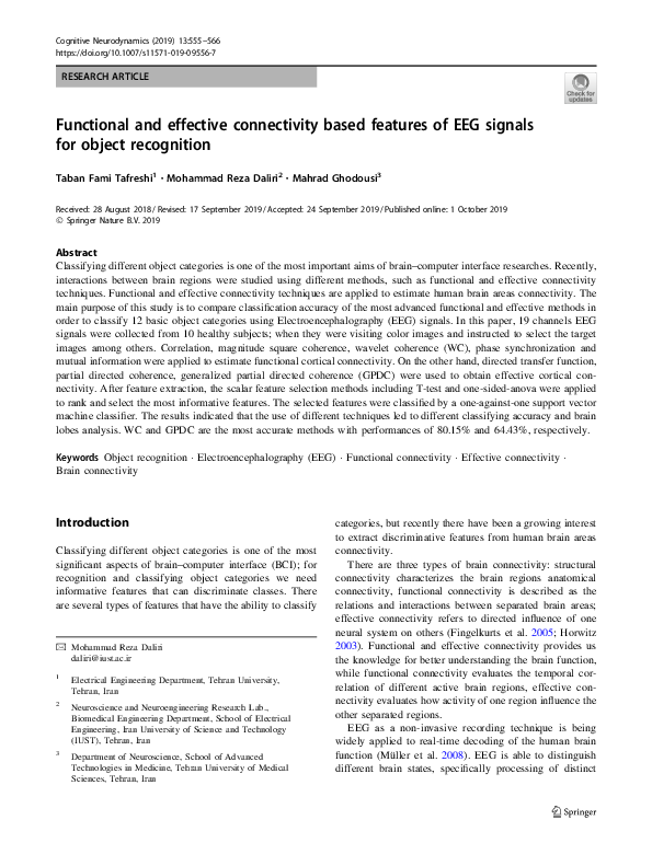 (PDF) Functional and effective connectivity based features of EEG ...