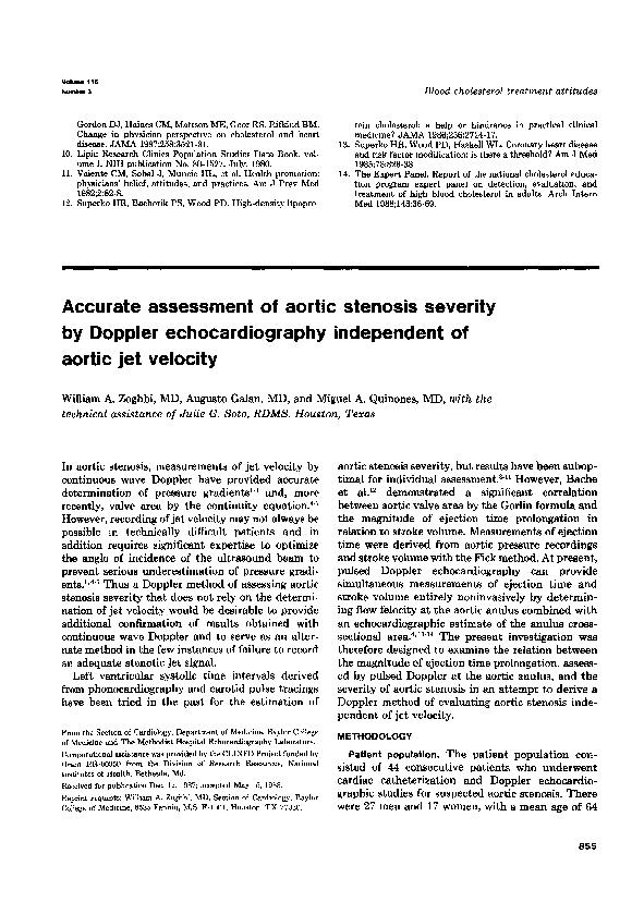 (PDF) Accurate assessment of aootic stenosis severity by Doppler ...