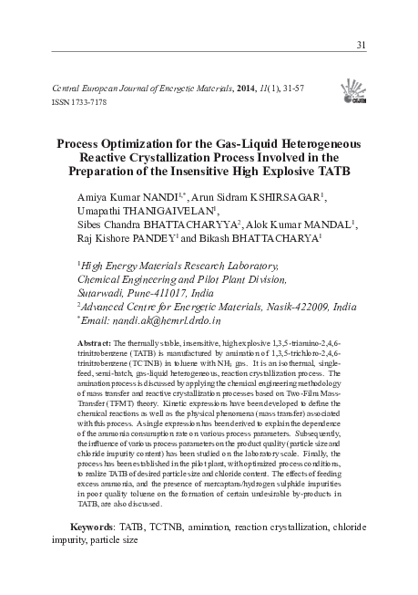 (PDF) Process Optimization for the Gas-Liquid Heterogeneous Reactive Crystallization Process ...