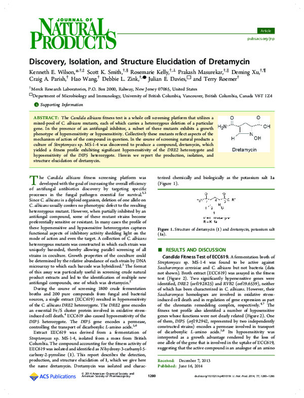 (PDF) Discovery, Isolation, and Structure Elucidation of a Family of ...