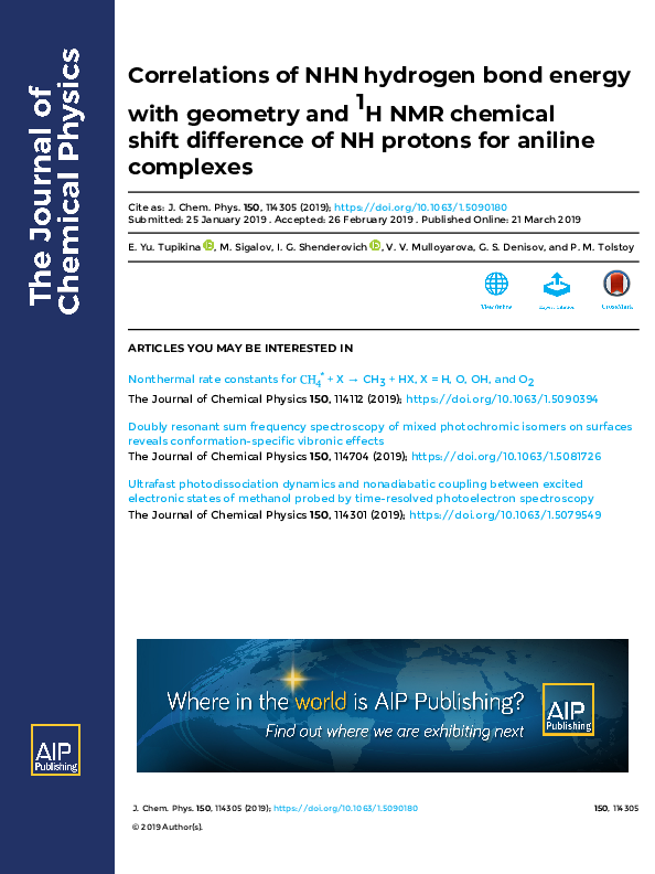 (PDF) Correlations of NHN hydrogen bond energy with geometry and1H NMR ...