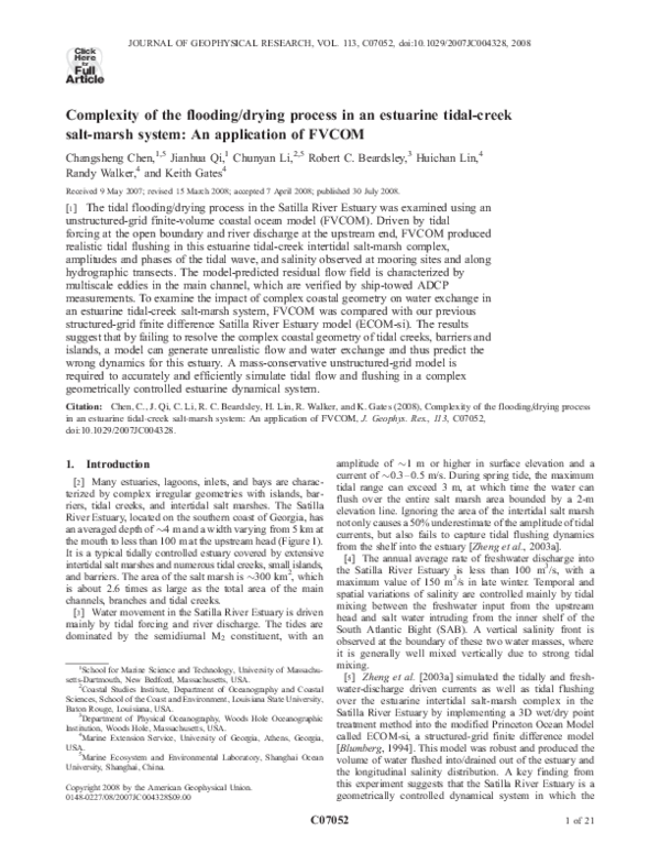 (PDF) Complexity of the flooding/drying process in an estuarine tidal ...