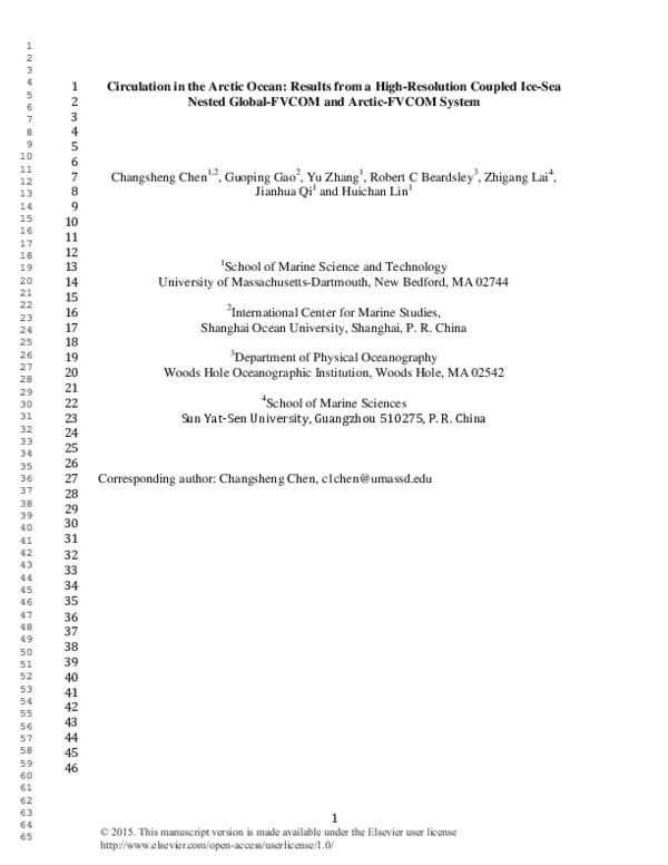 (PDF) Circulation in the Arctic Ocean: Results from a high-resolution ...