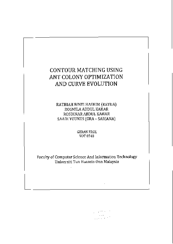 (PDF) Contour matching using ant colony optimization and curve evolution