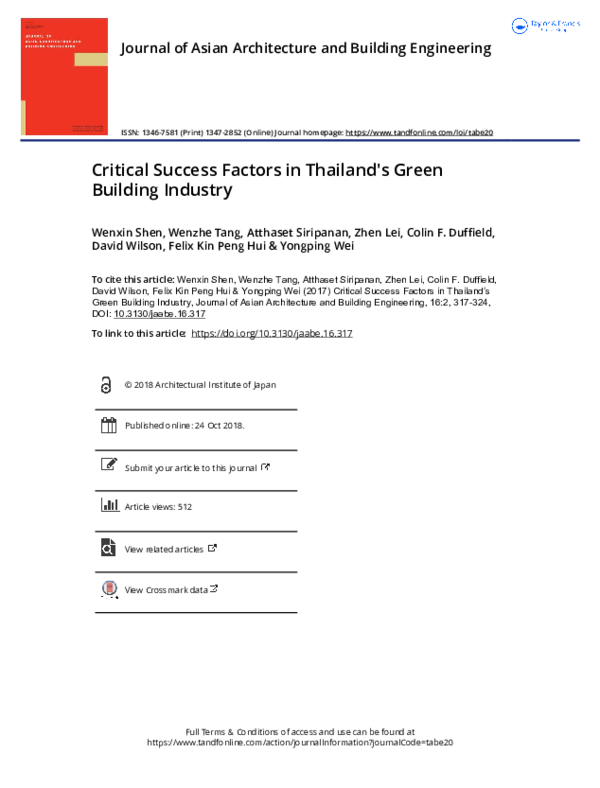 (PDF) Critical Success Factors in Thailand′s Green Building Industry