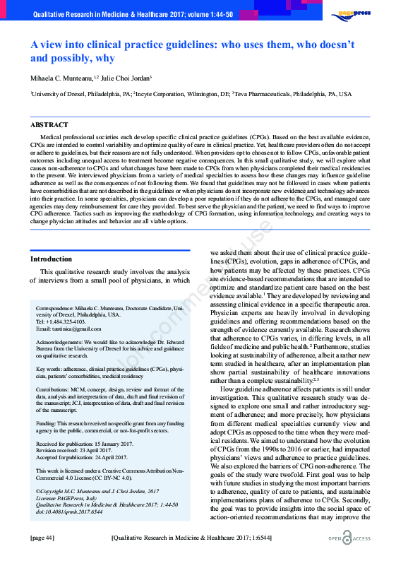 (PDF) A view into clinical practice guidelines: who uses them, who ...
