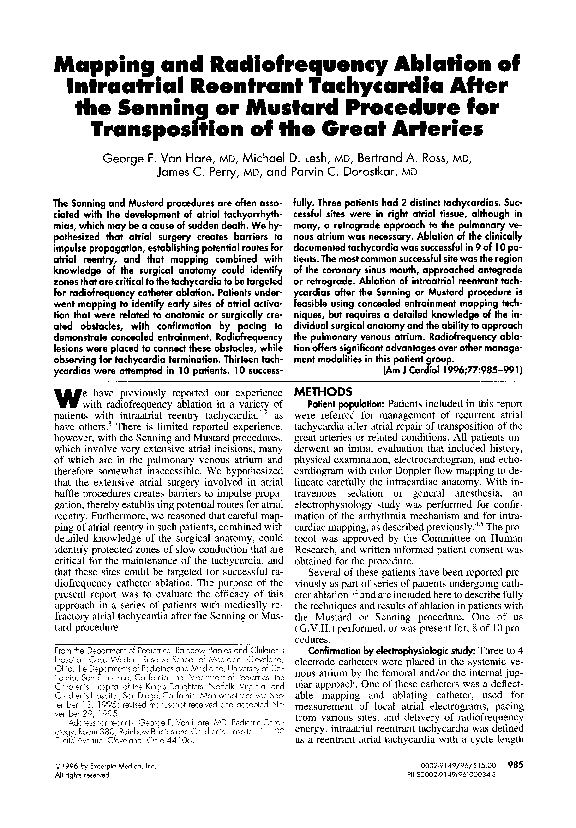 (PDF) Mapping and radiofrequency ablation of intraatrial reentrant ...