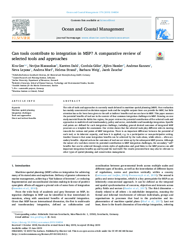 (PDF) Can tools contribute to integration in MSP? A comparative review ...