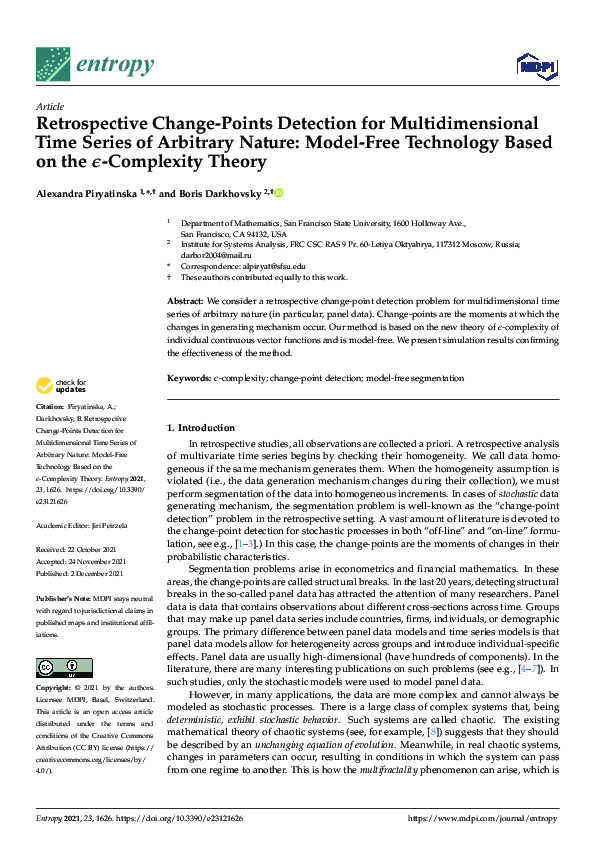 (PDF) Retrospective Change-Points Detection for Multidimensional Time ...