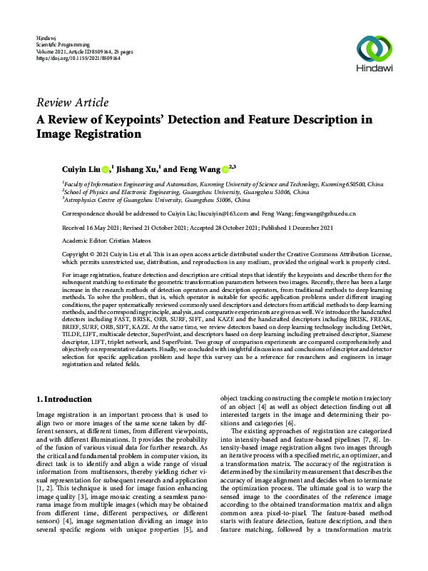 A Review Of Keypoints Detection And Feature Description In Image