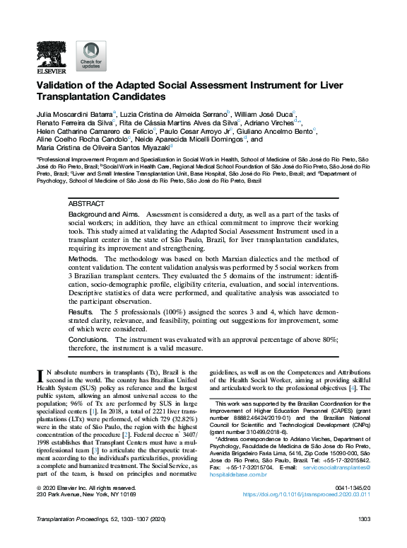 (PDF) Validation of the Adapted Social Assessment Instrument for Liver Transplantation ...
