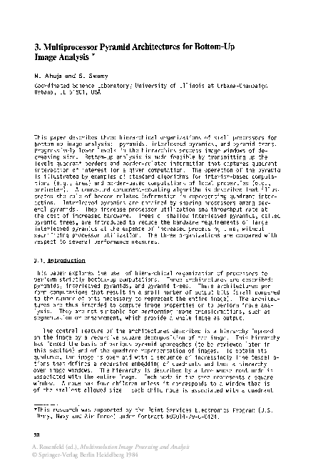 Pdf Multiprocessor Pyramid Architectures For Bottom Up Image Analysis