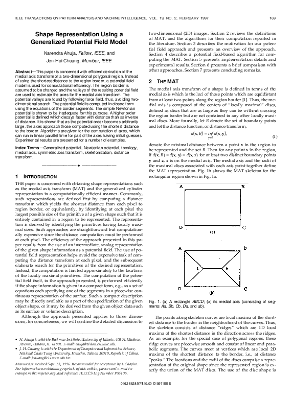 (PDF) Shape representation using a generalized potential field model