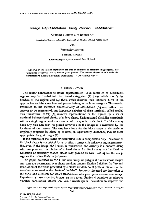 Pdf Image Representation Using Voronoi Tessellation