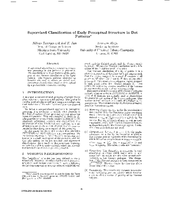 (PDF) Supervised classification of early perceptual structure in dot patterns