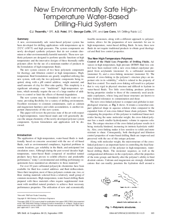 (PDF) New Environmentally Safe High-Temperature Water-Based Drilling ...