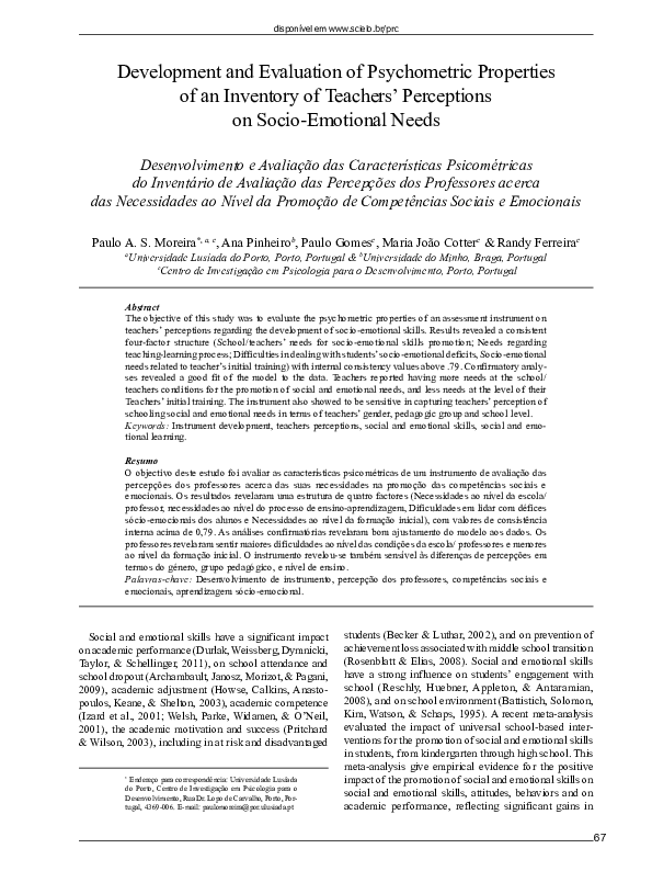 (PDF) Development and evaluation of the psychometric properties of the ...
