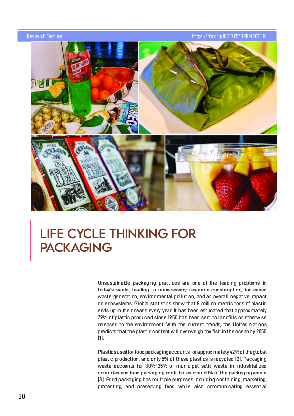 (PDF) Life Cycle Thinking for Packaging