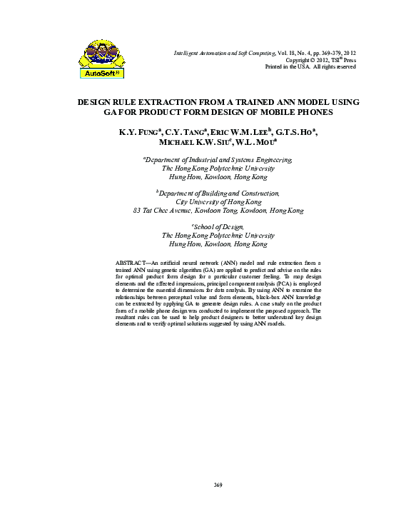 (PDF) Design Rule Extraction from a Trained ANN Model Using GA for ...