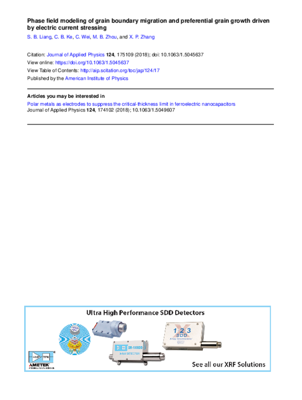 (PDF) Phase field modeling of grain boundary migration with solute drag