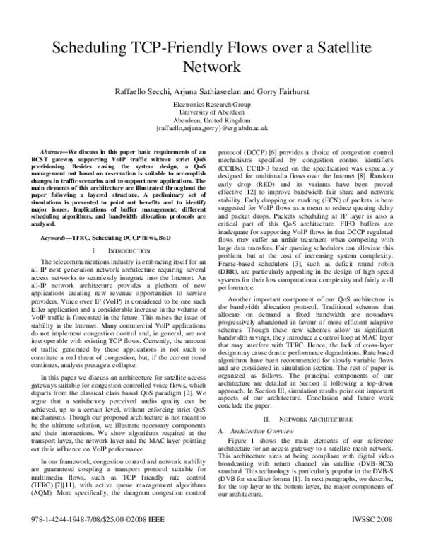 Pdf Scheduling Tcp Friendly Flows Over A Satellite Network 6250