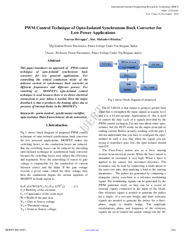 (PDF) PWM Control Technique of Opto-Isolated Synchronous Buck Converter ...