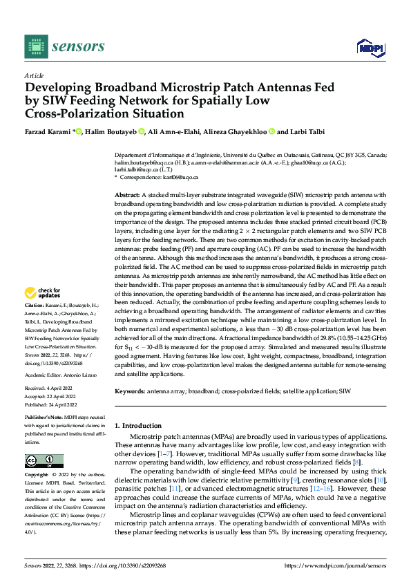(PDF) Developing Broadband Microstrip Patch Antennas Fed by SIW Feeding ...